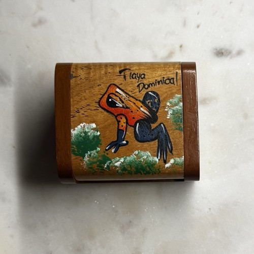 Vintage Wood Keepsake Box / Mini Treasure Chest Hand Painted Folk Art ...