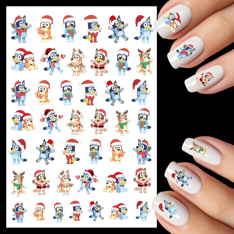 Bluey Water Slide Nail Art Decals Bluey Decals For Nail Art Bluey Water ...