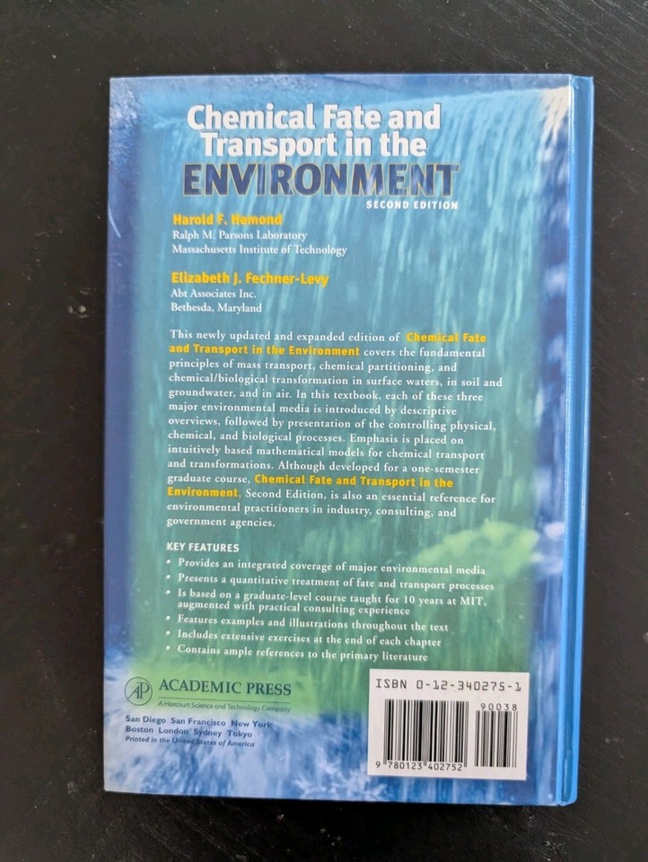 Chemical Fate and Transport in the Environment Harold Hemond Elizabeth ...