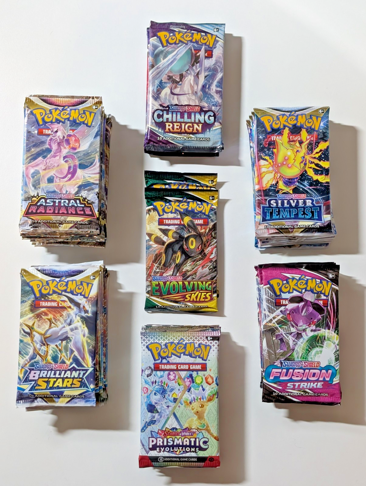 Pokemon TCG - 50 Sealed Booster Packs Lot (Evolving Skies, Prismatic ...