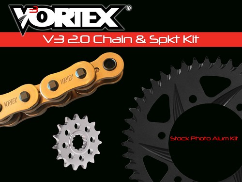 Vortex V3 520 16/43 Chain & Sprocket Kit Gold For 09-16 Suzuki GSXR1000 ...
