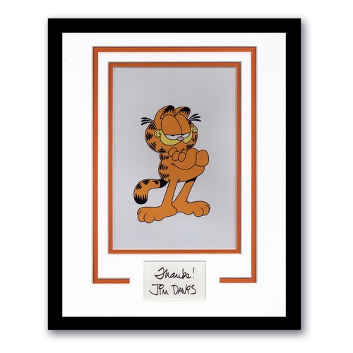 Jim Davis "Garfield" AUTOGRAPH Signed Custom Framed 11x14 Matted ...