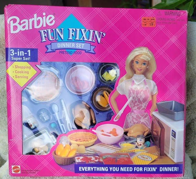 Mattel 5411179 Barbie Cooking Magic Cookware Fun Fixin Playset 1998 for ...