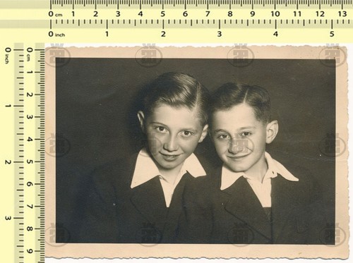 1942 Two Boys Kids Children Siblings Elegant Friends vintage original ...