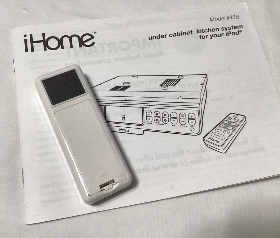 Genuine iHome iH36 iH36W Remote Control Under Cabinet Kitchen System ...