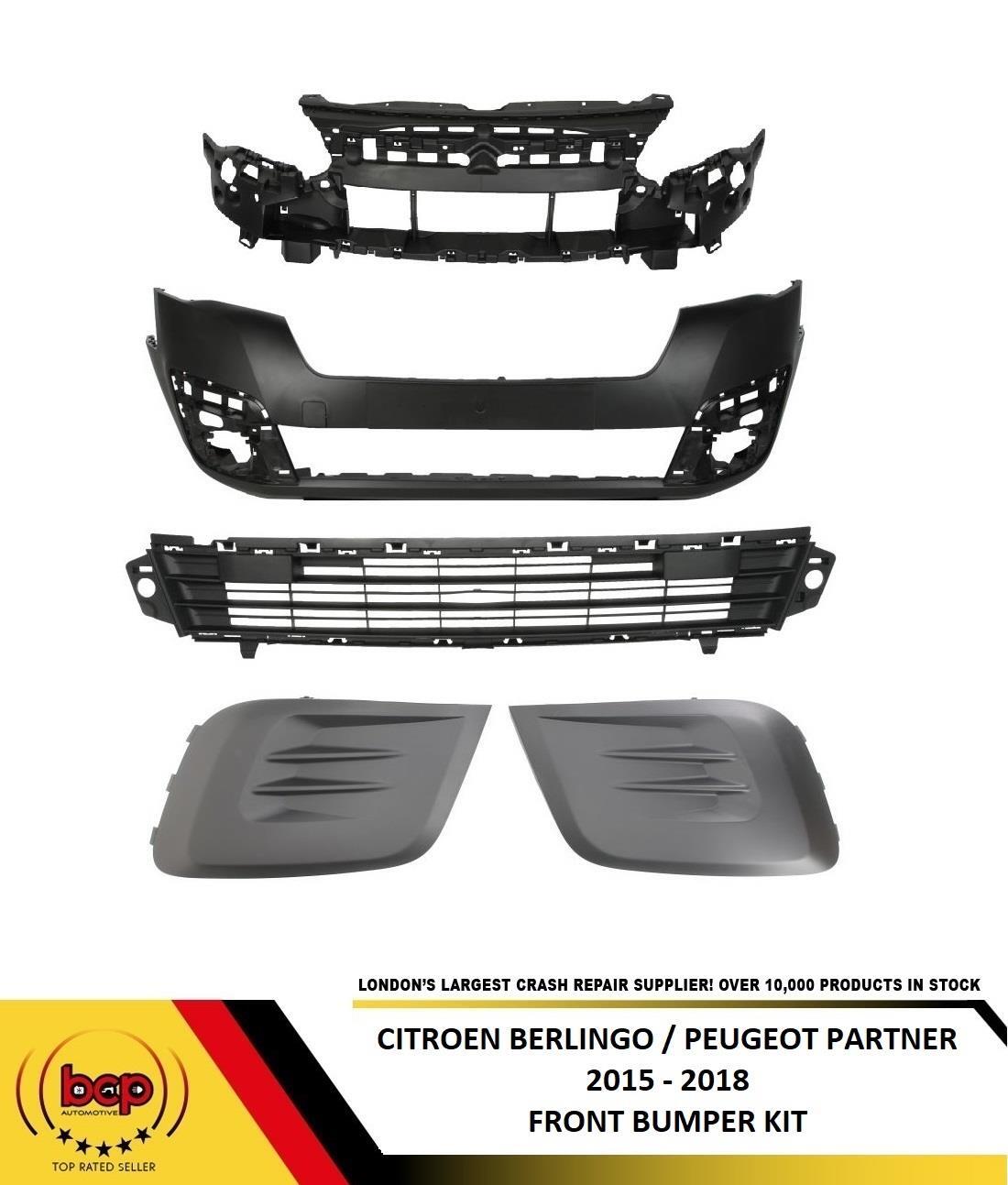 CITROEN BERLINGO FRONT BUMPER COMPLETE KIT 2015 - 2018 NEW TEXTURED ...
