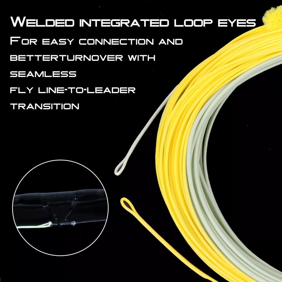 Maxcatch Gold Fly Line Weight Forward WF2F-9F 90-100FT With 2 Welded ...