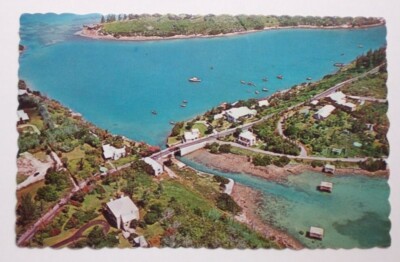 1960s Aerial Somerset Bridge Drawbridge Bermuda Postcard | eBay