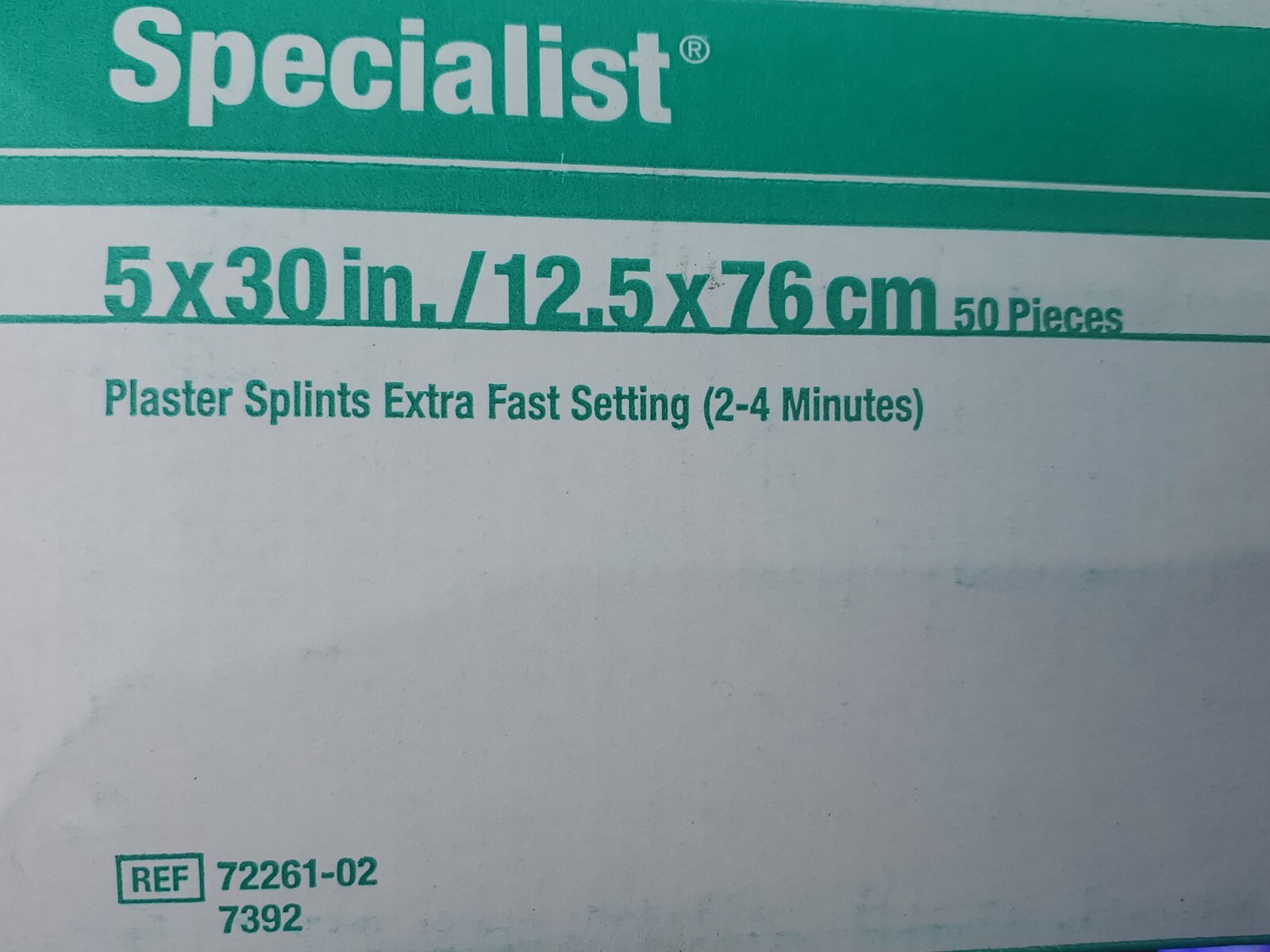 Specialist Plaster Splint 5 X 30 Inch Plaster of Paris White 7392 50 ...