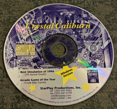 Solid State Pinball : Crystal Caliburn - rare, retro PC game - disc ...