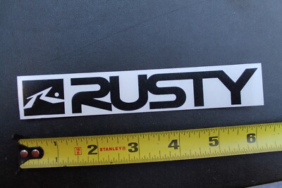 RUSTY Surfboards Clothing R. Canyon Black Vintage Surfing STICKER ...