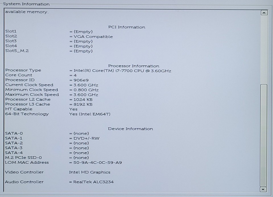 Dell OptiPlex 5050 MT Intel Core i7-7700 3.60GHz 8GB RAM Desktop PC NO ...