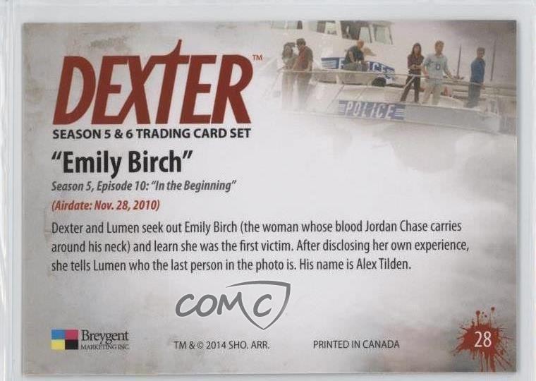 2014 Breygent Dexter Seasons 5 & 6 Emily Birch #28 fm0 | eBay