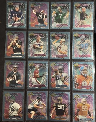 (16 Card Lot) 1995 NFL Topps Finest Protector Peel- Rice, Brooks ...