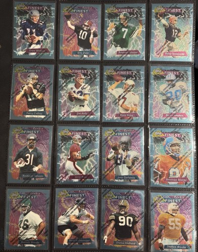(16 Card Lot) 1995 NFL Topps Finest Protector Peel- Rice, Brooks ...