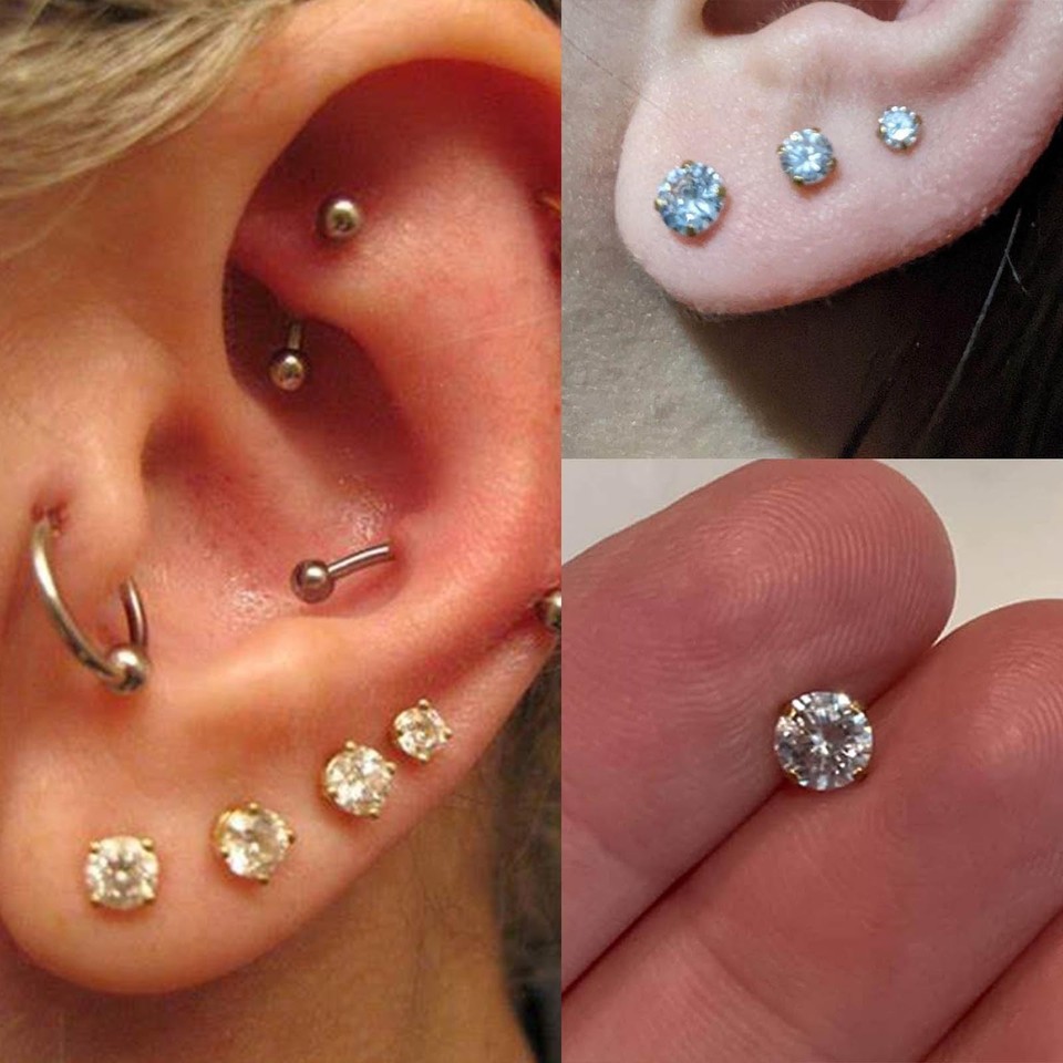 QWALIT Ear Piercing Gun Kit - Gold Self Earrings With 4-Gold | eBay