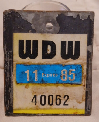 RARE Vintage Walt Disney World Cast Member Parking Pass 1985 | eBay