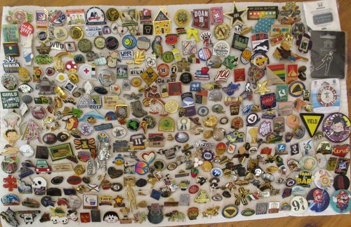 Huge Pin Lot - 350 Assorted Souvenir Collector Pins Pinbacks Junk ...