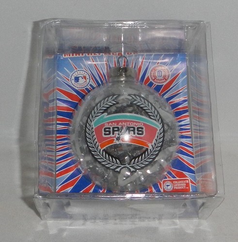 San Antonio Spurs NBA Basketball Glass Ball w/ Tinsel Inside Christmas ...