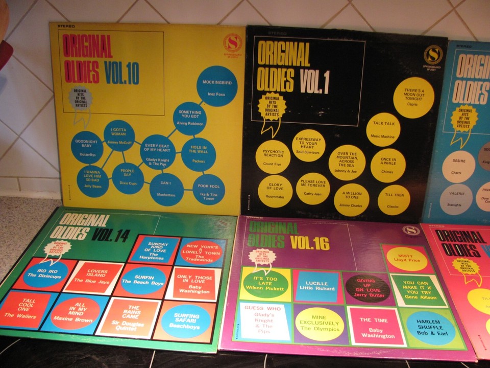 LOT ORGINAL OLDIES VOL 1,3,9,10,14,16 OVER 60 R&B ROCKNROLL SPRINGBOAR ...