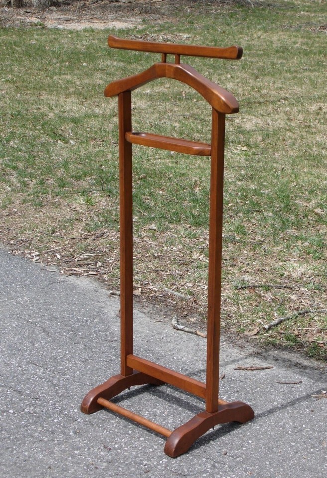 Vintage Solid Hardwood Gentleman's Valet Dressing Stand Clothing Hanger ...