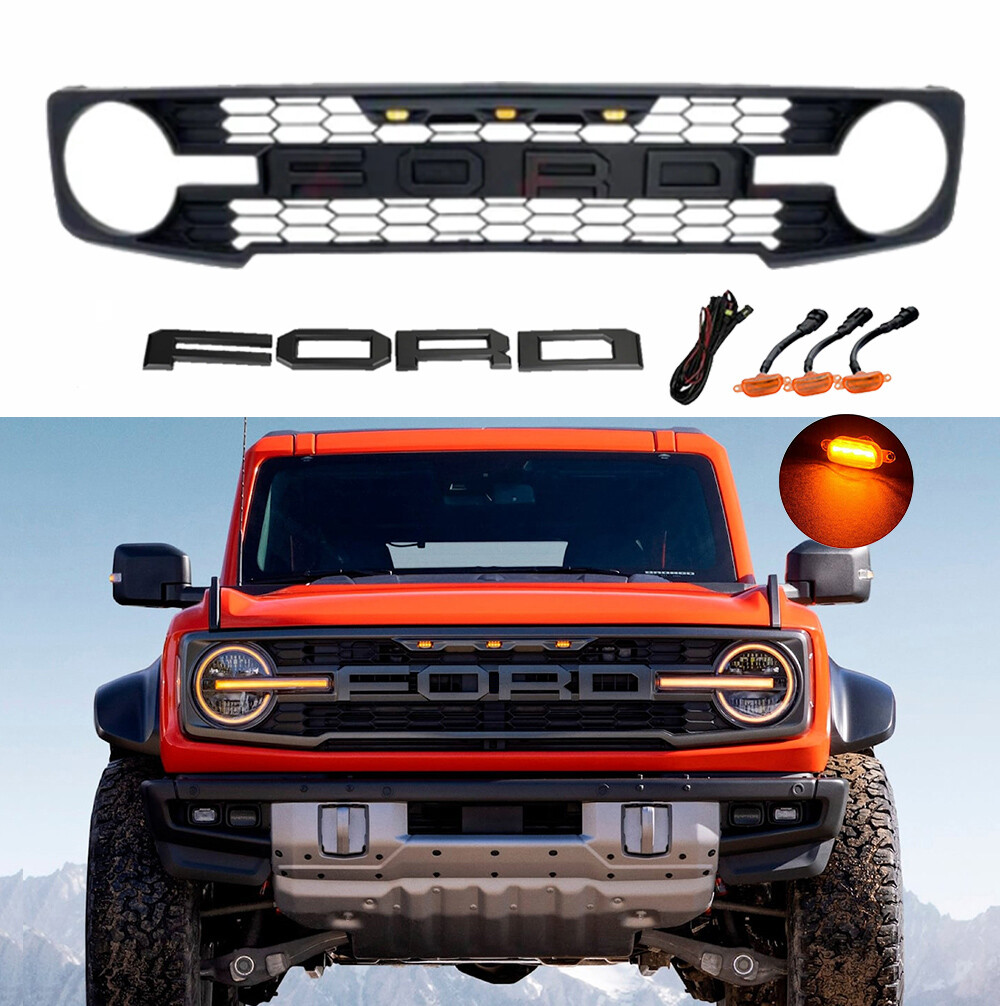 Grille For FORD Bronco 2021 2022 2023 Grill Raptor Style W/Letters ...