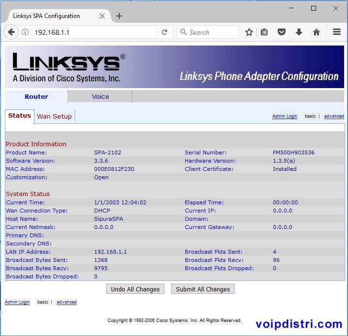 Linksys Cisco SPA2102 VoIP G.729 G.711 Telefonadapter mit 2 Analog FXS ...