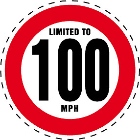 LIMITED TO 100 MPH Vehicle Speed Restriction Sticker Vinyl Car Van 10 ...