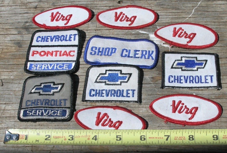 Lot Vintage Chevy & Pontiac Service Uniform Patches Mechanic Automotive ...