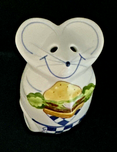 Laurie Gates Hand Painted Figural Ceramic Mouse Parmesan Cheese Shaker ...
