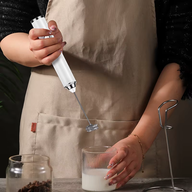 Handheld Double Stick Wireless Whisk Custard Foamer Mini Portable ...