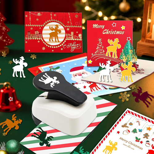 1 Inch Christmas Punch for Craft, Deer Paper Punch for Paper Crafting ...