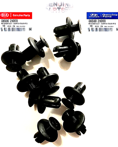 10pc OEM Hyundai Kia Push Bumper Clip Fastener Retainers Hood Liner ...