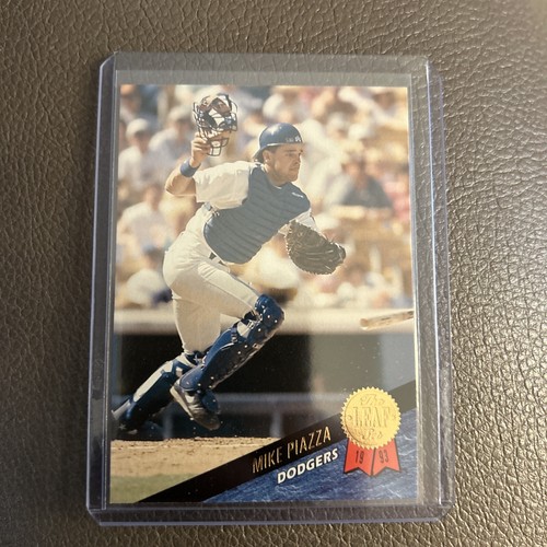 1993 Leaf Mike Piazza #35 MLB Baseball Card Rookie RC HOF Los Angeles ...