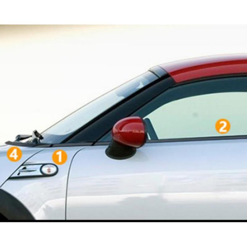 For MINI Cooper Coupe R58 Gloss Black Stainless Car Window Trim Strip ...