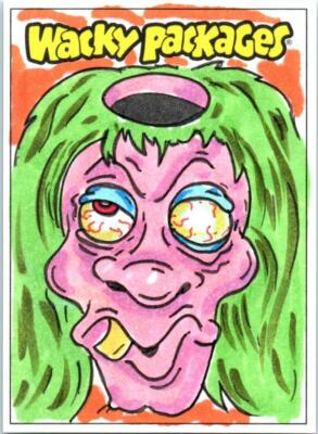 2024 WACKY PACKAGES DRAWN ARTIST SKETCH CARD SPRAY NIT LADY by Chad ...