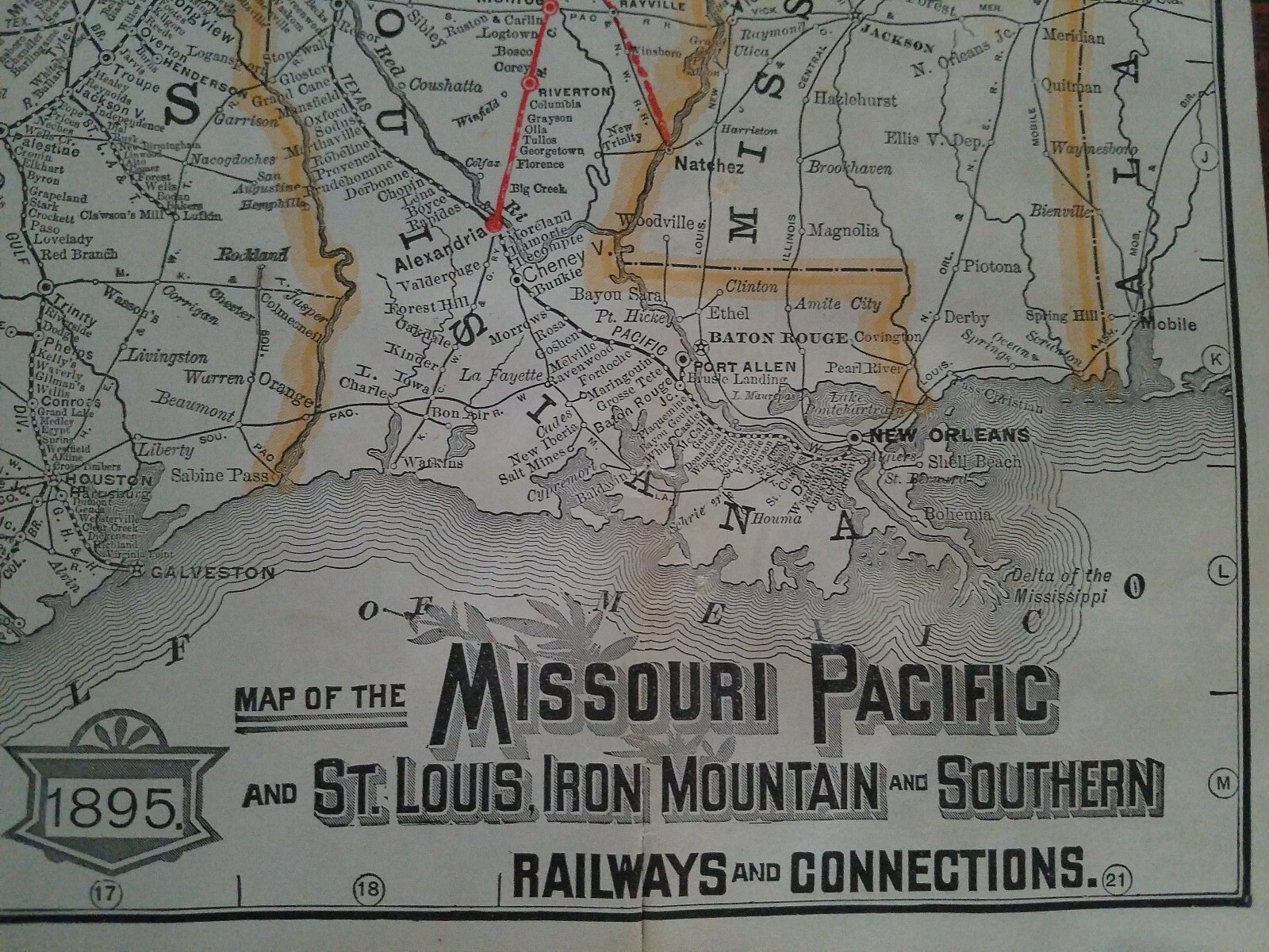 1895 Missouri Pacific Railroad Map | eBay