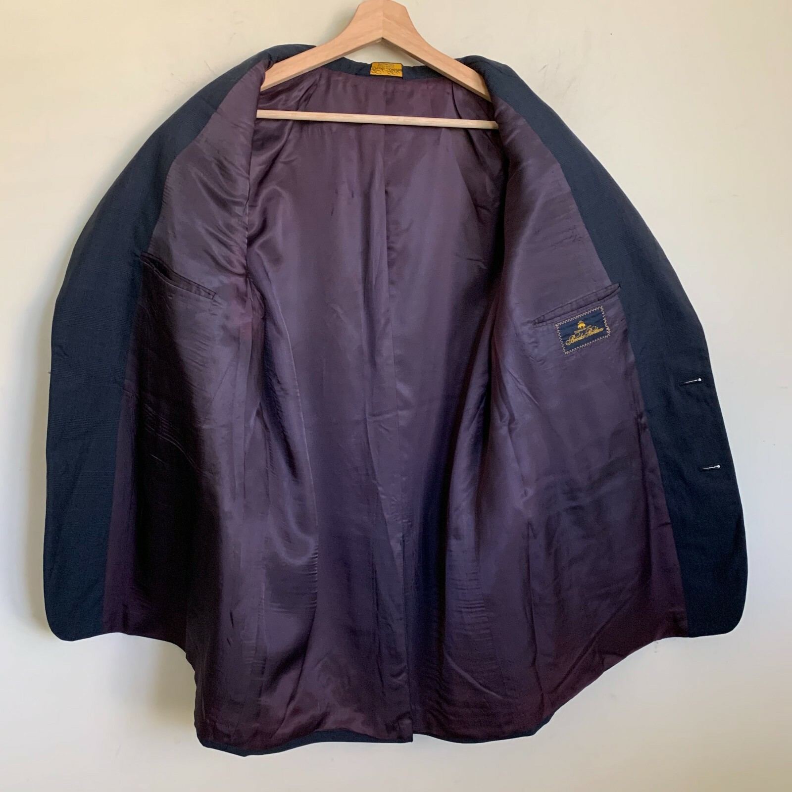 Brooks Brothers Sport Jacket Navy Blue Glen Plaid Wor… - Gem