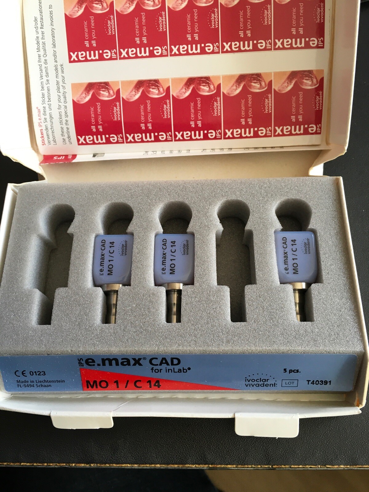 IPS Emax Cad Implant Blocks MO 1, Size C14, 3 Per Box | eBay