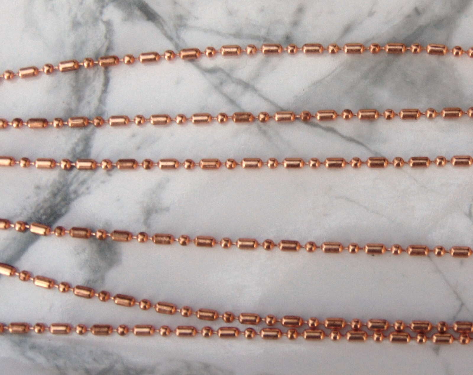 Pure COPPER Ball Chain Bar + Ball Bead~ 2.4mm w/ or w/o Connectors Made ...