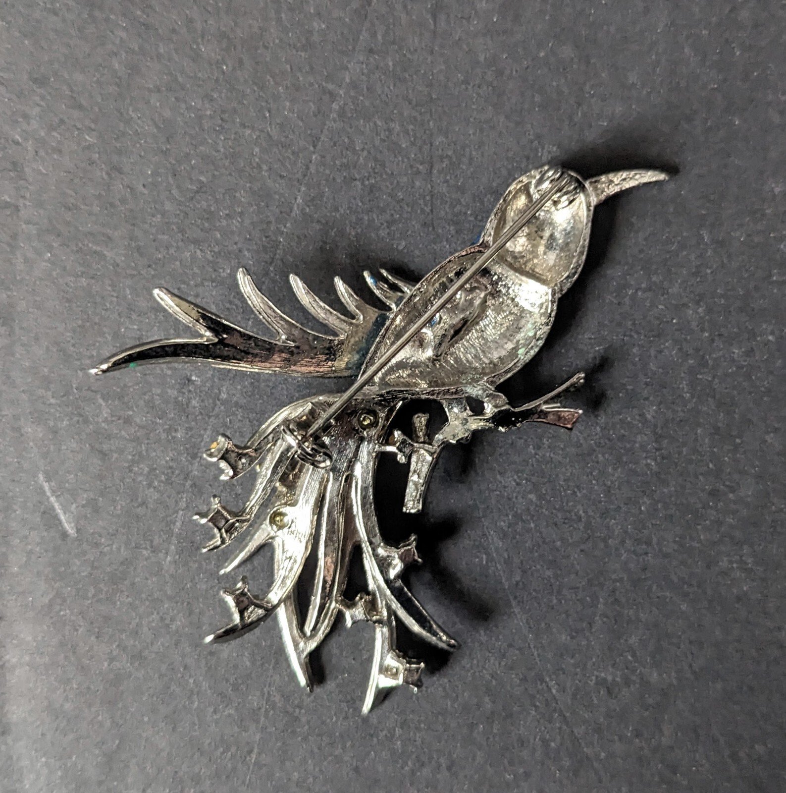 Vintage Boucher Blue Bird of Paradise Brooch Pin Rhod… - Gem