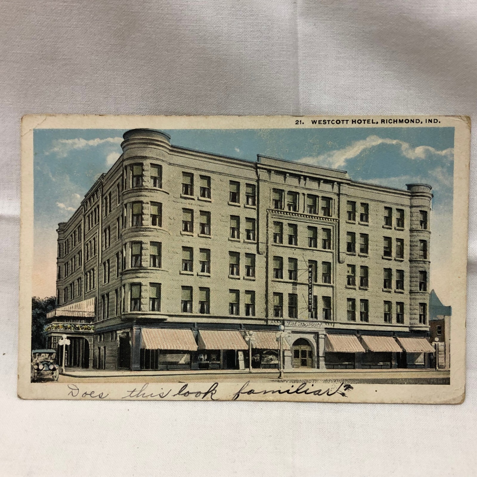 Vintage Richmond Indiana 1918 Postcard Westcott Hotel | eBay