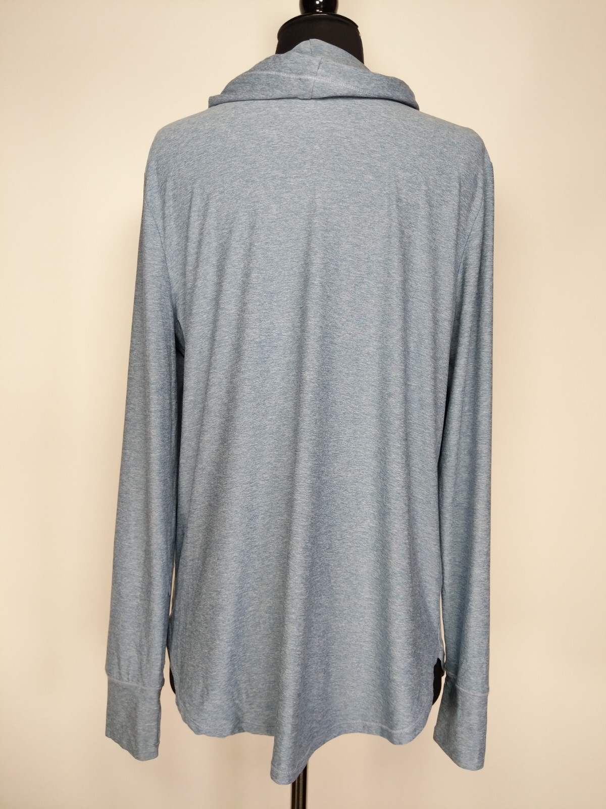 Market Spruce Blue Marled Jersey Stretch Knit Turtleneck Active Top ...