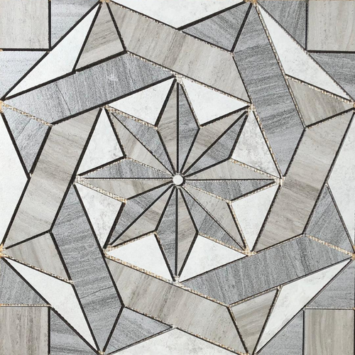22 1/4" x 22 1/4" Tile Medallion - Daltile Articulo & Linden Point tile ...