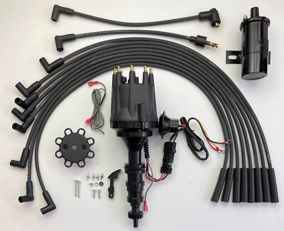 Small Cap FORD FE 390 427 428 ALL BLACK HEI Distributor + 45K Coil ...