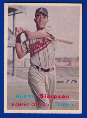 HARRY SIMPSON athletics A'S 1957 TOPPS #225 EXCELLENT NO CREASES | eBay