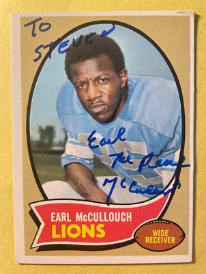 SIGNED EARL McCULLOUCH 1970 TOPPS FOOTBALL CARD AUTOGRAPHED - LIONS | eBay
