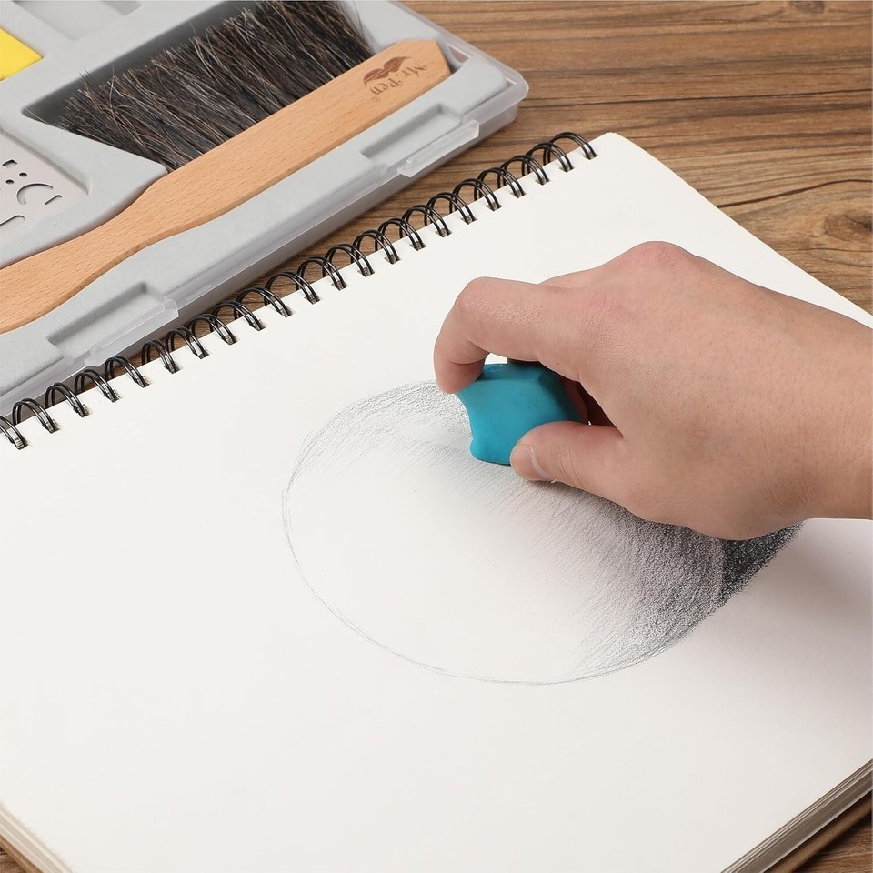 Art Eraser Set - 7 Pcs, Pencil & Kneaded Erasers, Drafting Brush ...