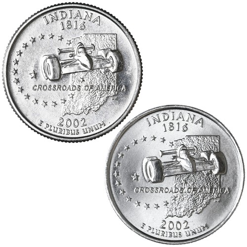 2002 P D State Quarter Indiana BU 2 Coin Set CN-Clad | eBay