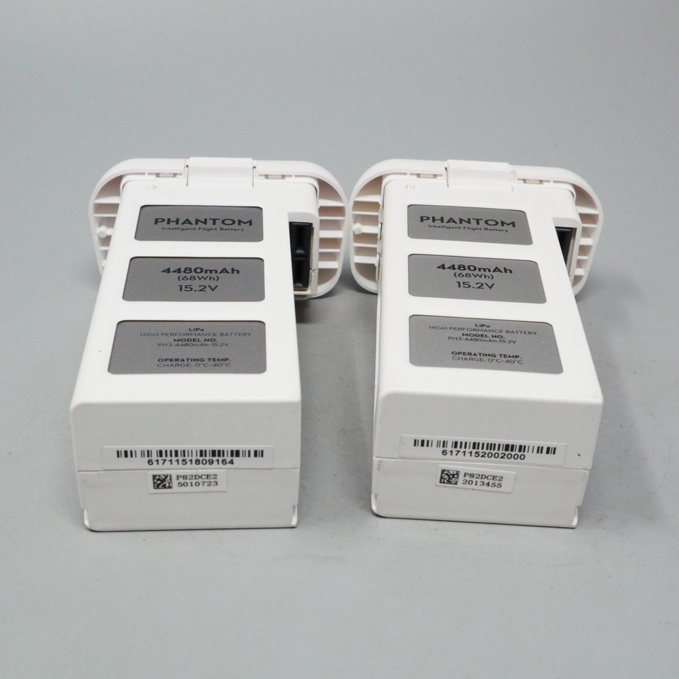 2 OEM Genuine DJI Phantom 3 Intelligent Flight Batteries - 13 & 19 ...